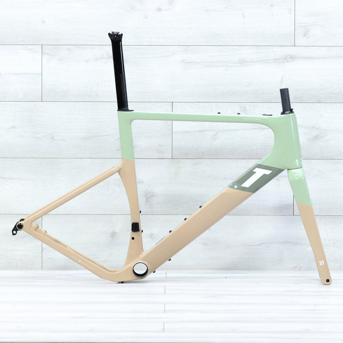 3T Exploro Racemax Gravel Bike Frameset Sand/Olive - 2023, 56cm – Cycle ...