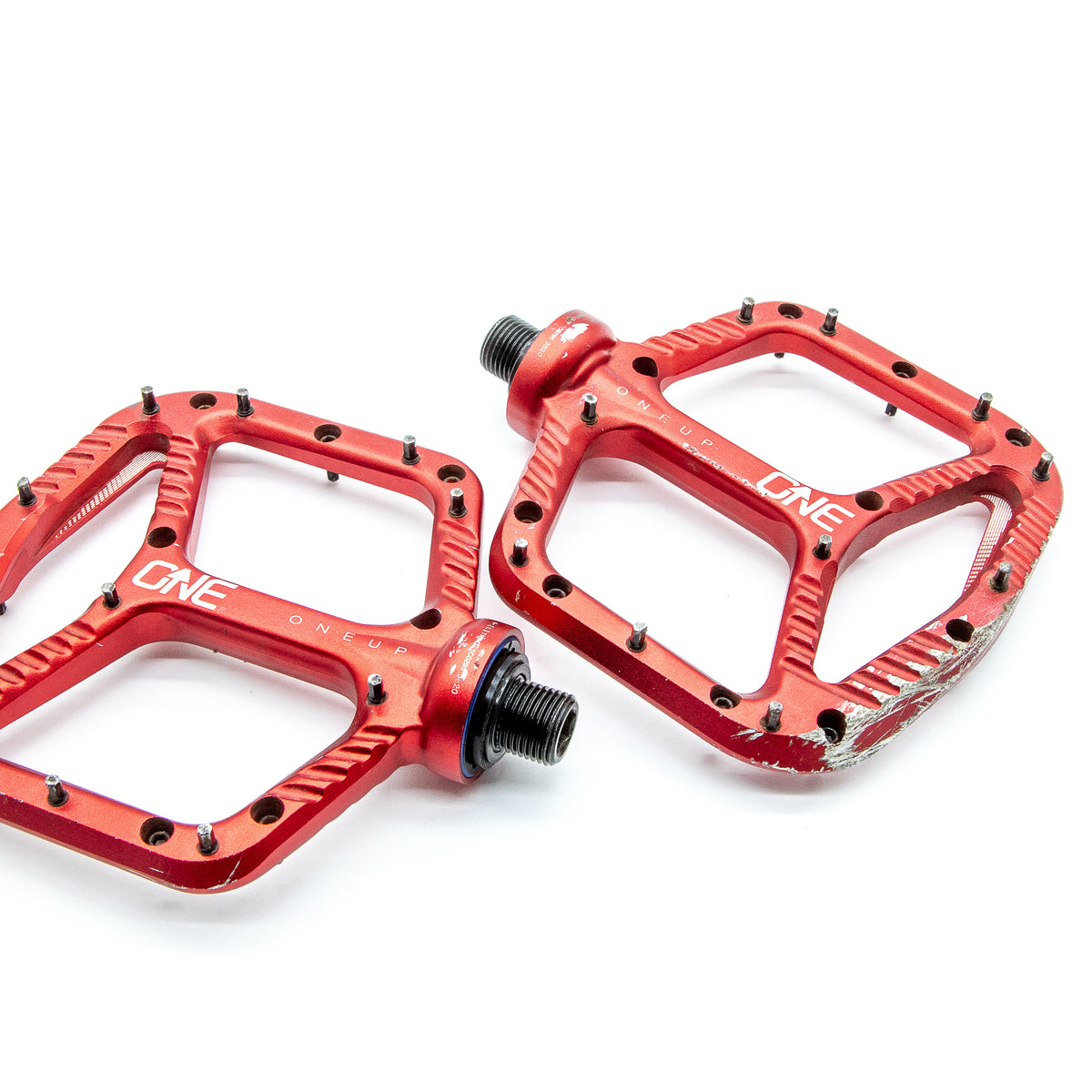 OneUp Aluminum MTB Pedals Red 365g – Cycle Limited